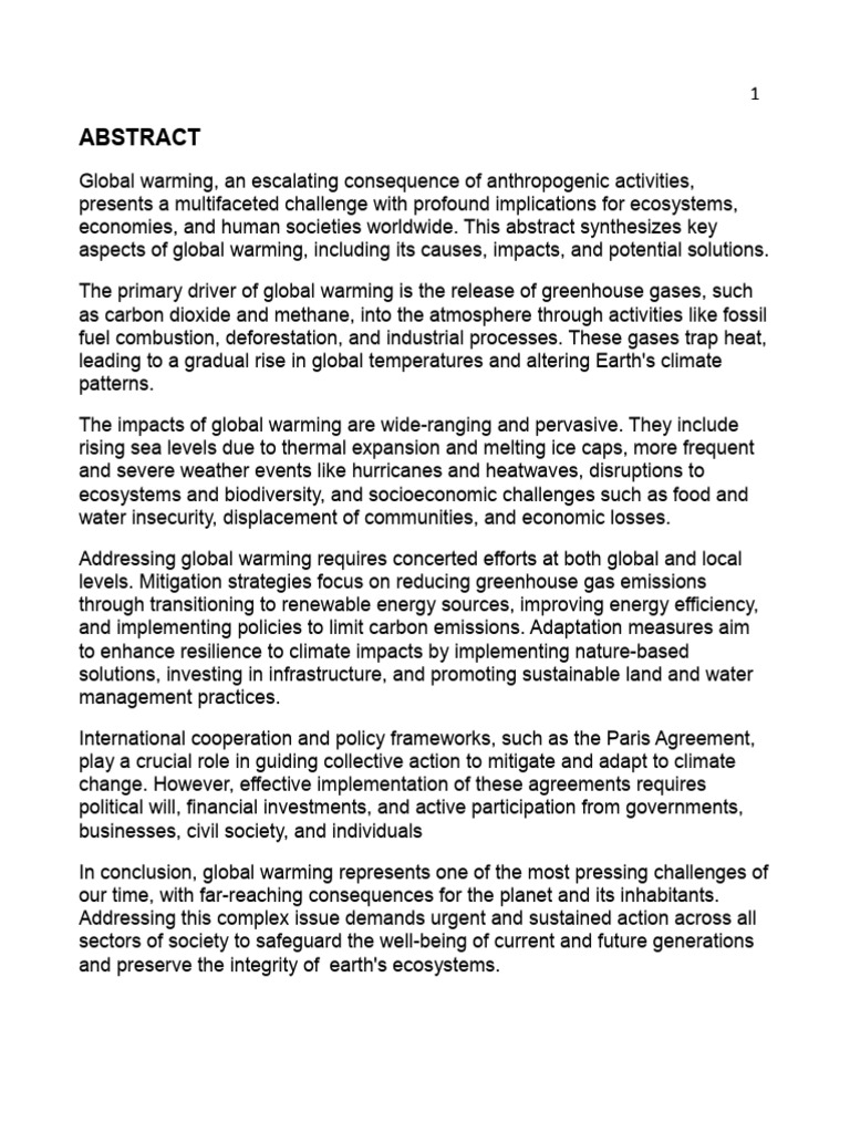 Global Warming Research Paper Law | PDF | Climate Change | Climate ...