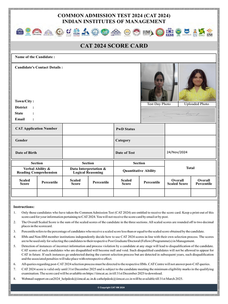 Cat Result | PDF | Tests | Evaluation Methods