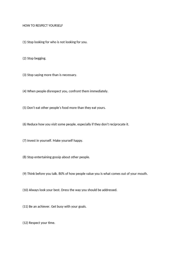 HOW TO RESPECT | PDF