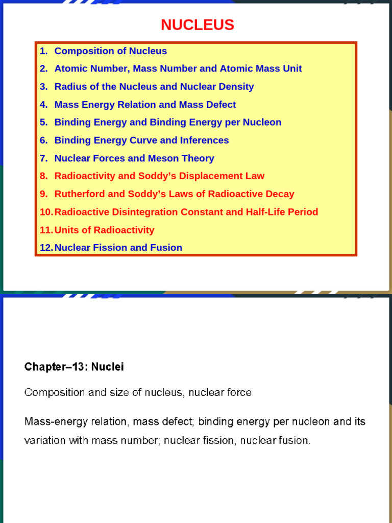 Chapter 13. Nucleus - 111050 | PDF | Atomic Nucleus | Neutron