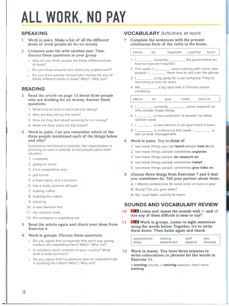 All Work, No Pay Tasks | PDF