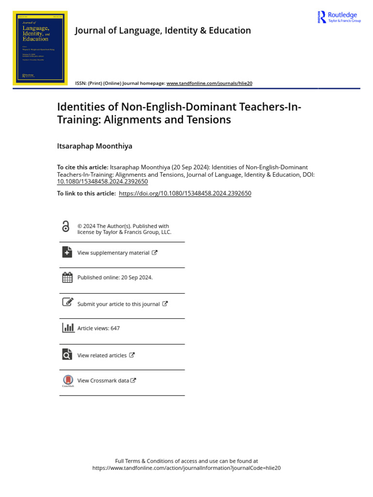 Identities of Non-English-Dominant Teachers-In-Training Alignments and ...