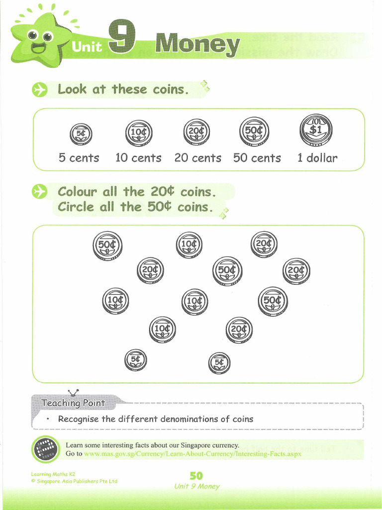 Learning Maths K2 Unit-9 Money | PDF