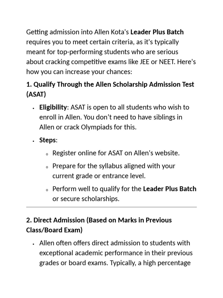 Foundation to Allen Leader Plus | PDF | University And College ...