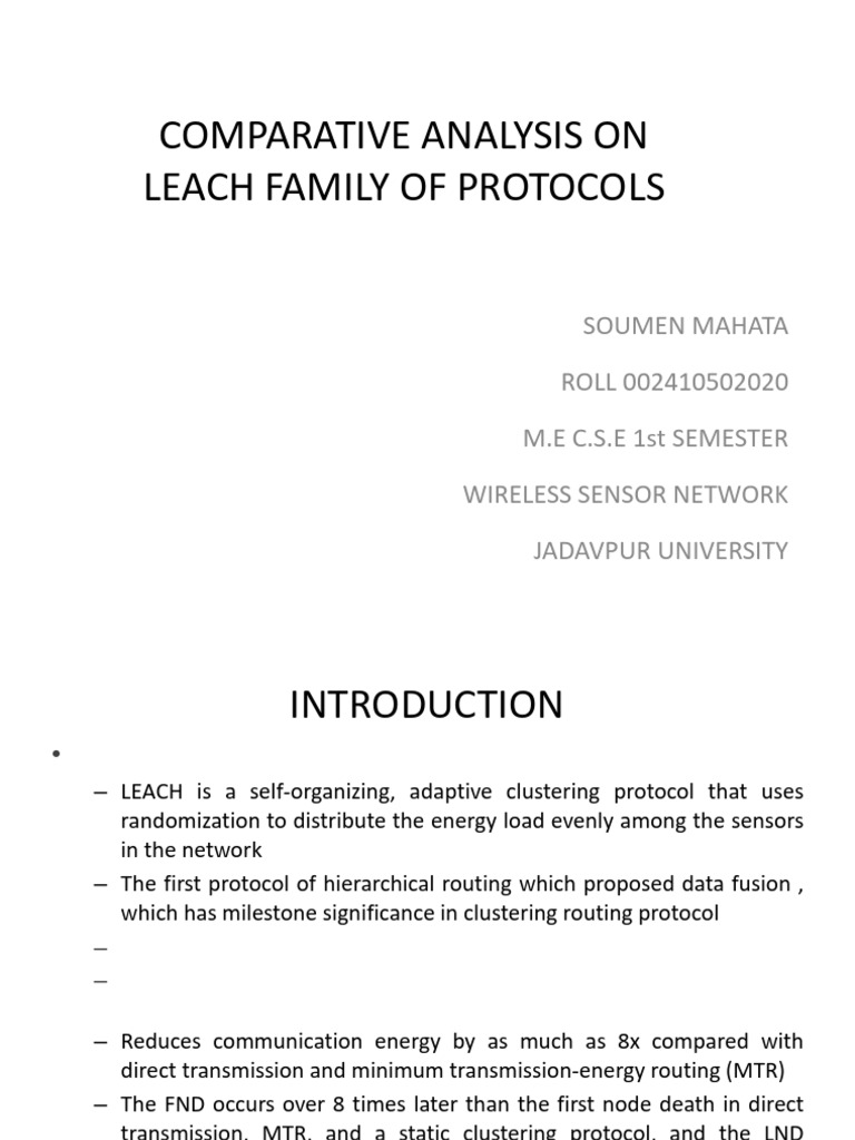 Soumen LEACH-SEMINAR-1.0 | PDF | Channel Access Method | Computing