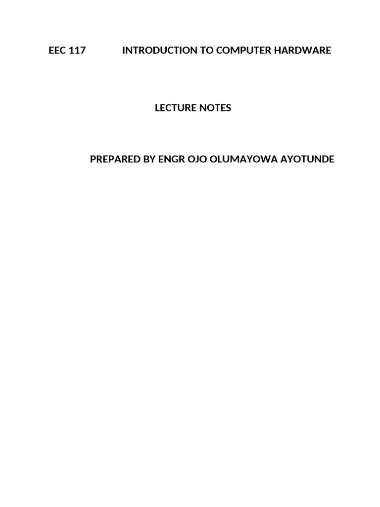 Intro to Computer Hardware Notes | PDF | Computer Network | Network ...