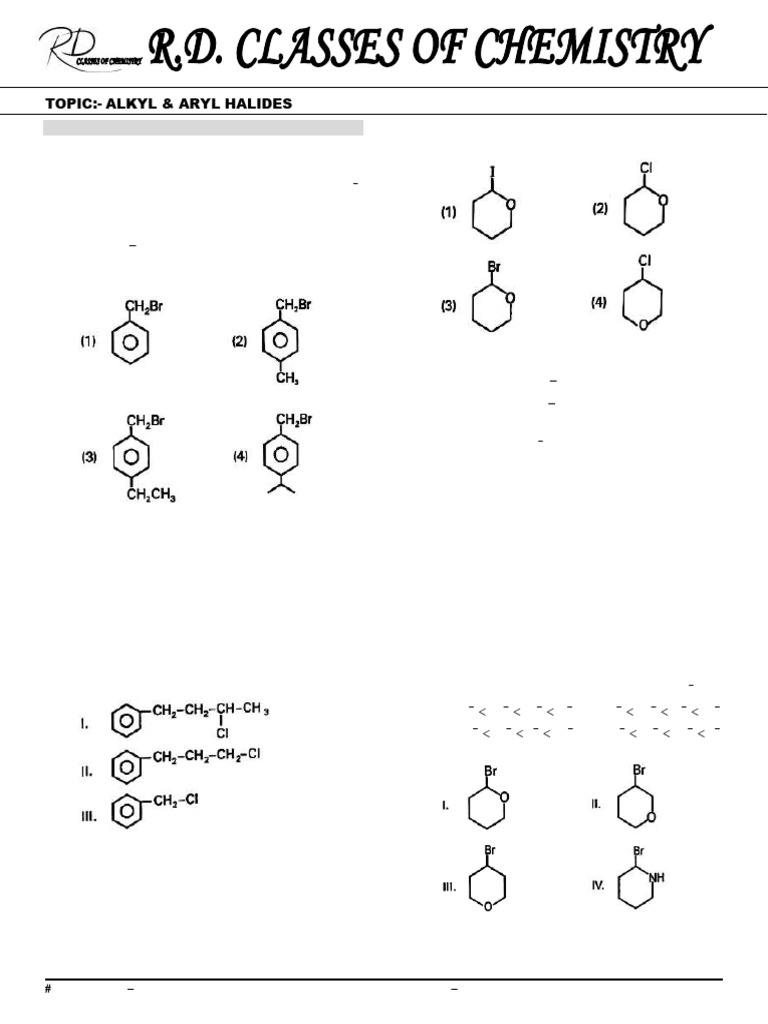 Alkyl and Aryl Halides Overview | PDF | Chemistry | Chemical Substances