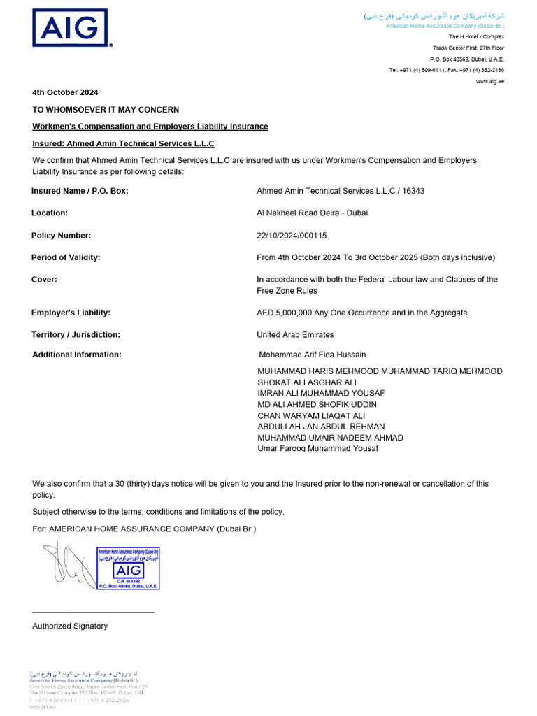 Workmen's Compensation Insurance Dubai | PDF | Dubai | United Arab Emirates