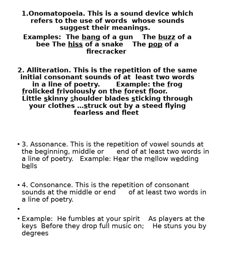Poetry Sound Devices Guide | PDF