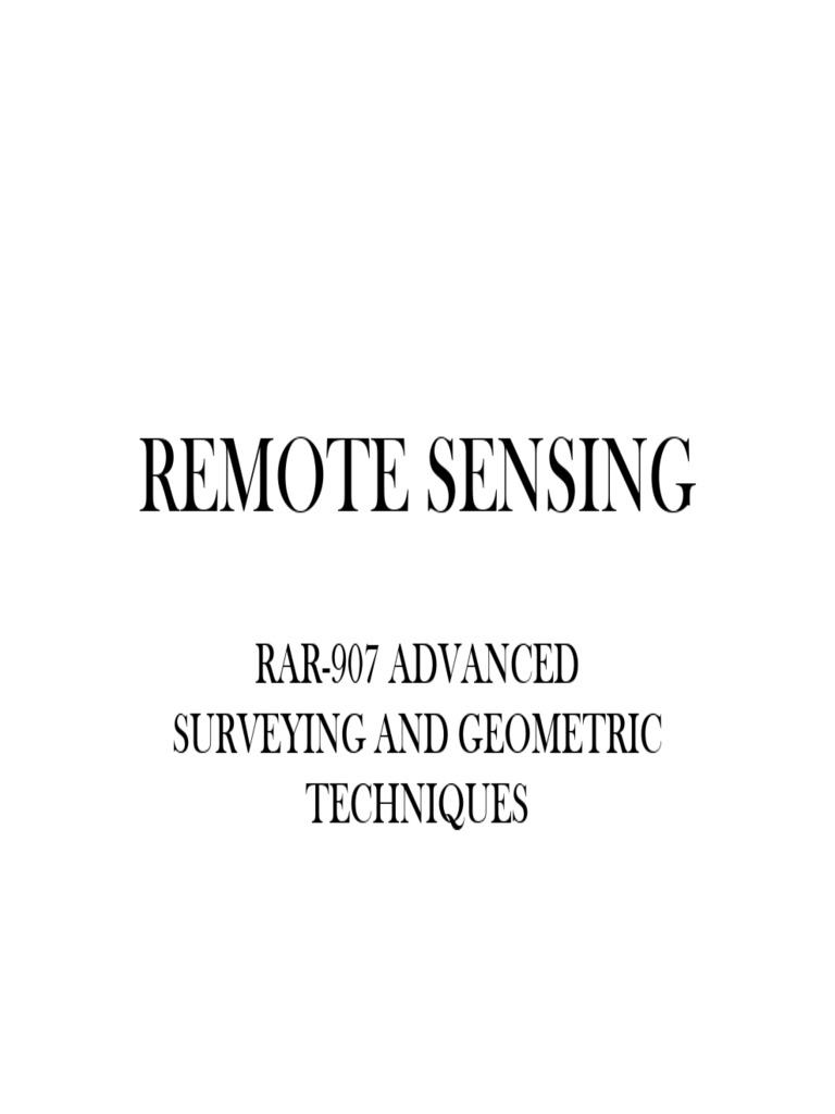 Remote Sensing | PDF | Remote Sensing | Geographic Information System