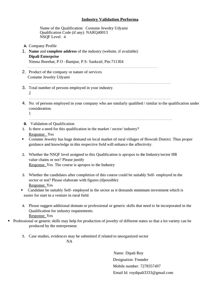 Industry Validation Format Pdf 8286
