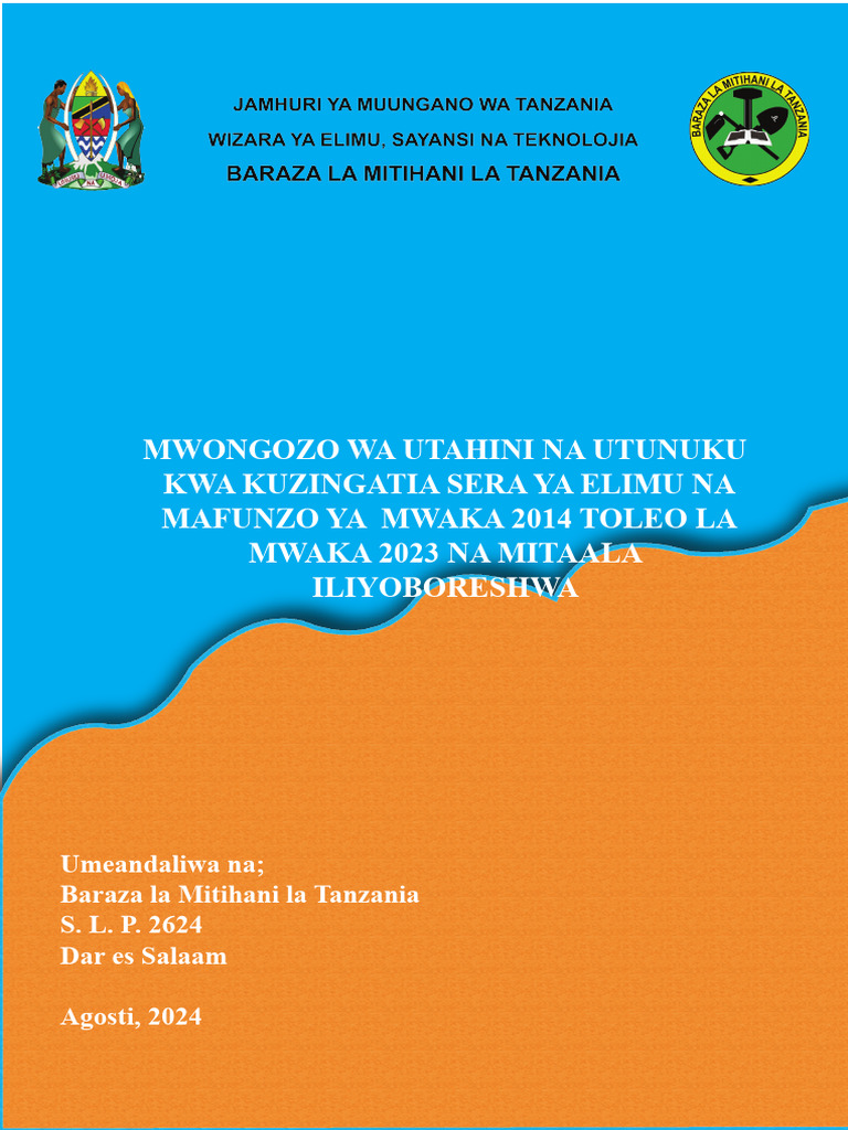 Mwongozo Wa Utahini Na Utunuku 2024 | PDF
