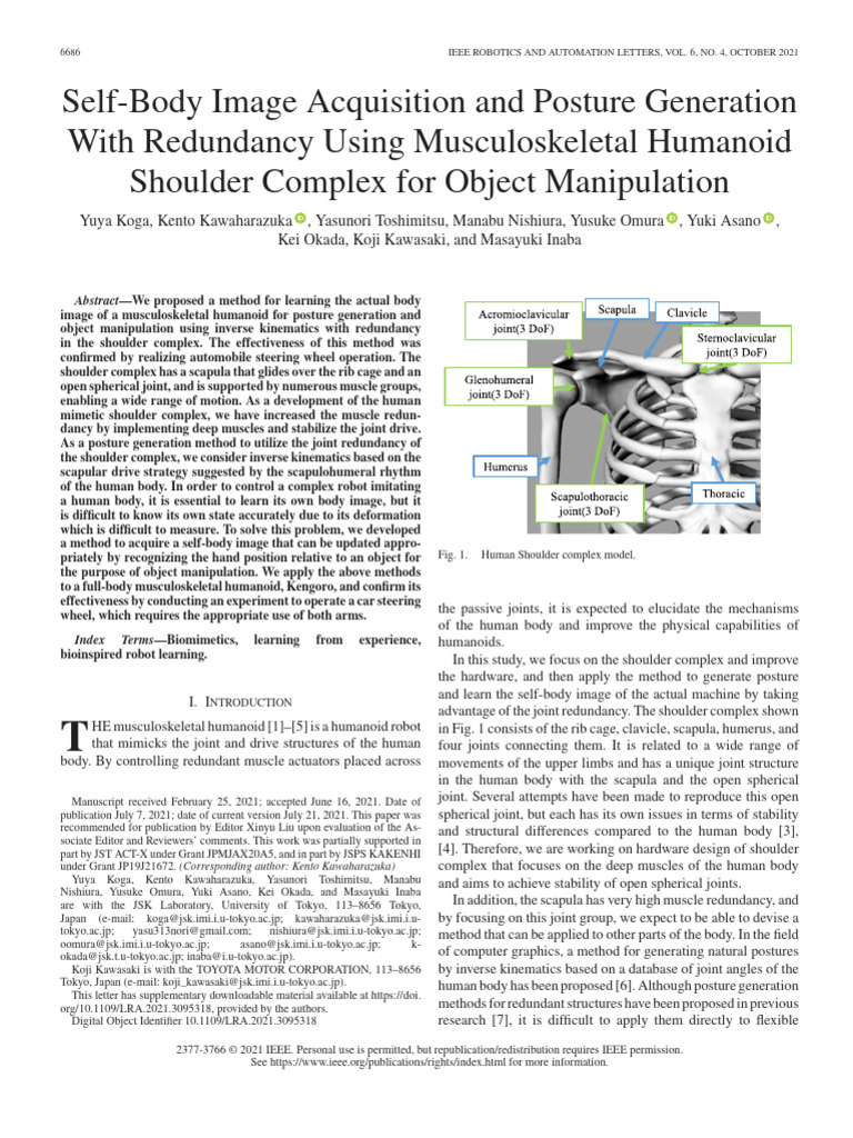 Self-Body Image Acquisition and Posture Generation With Redundancy ...