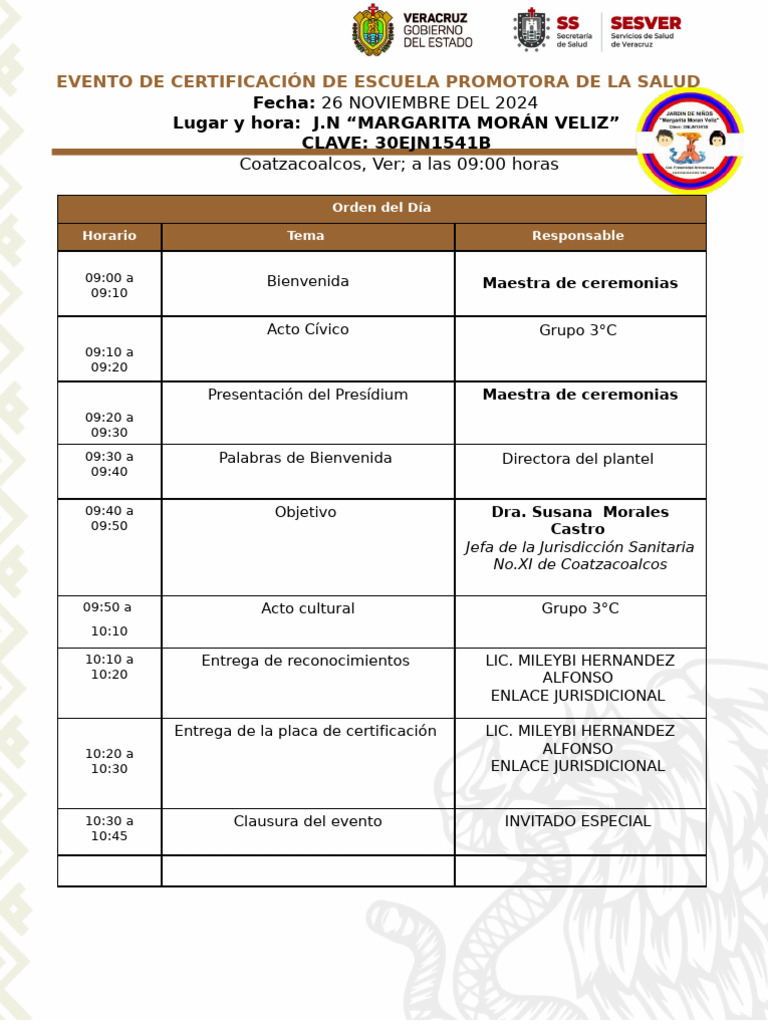 Programa Certificacion de Escuela 2024 | PDF