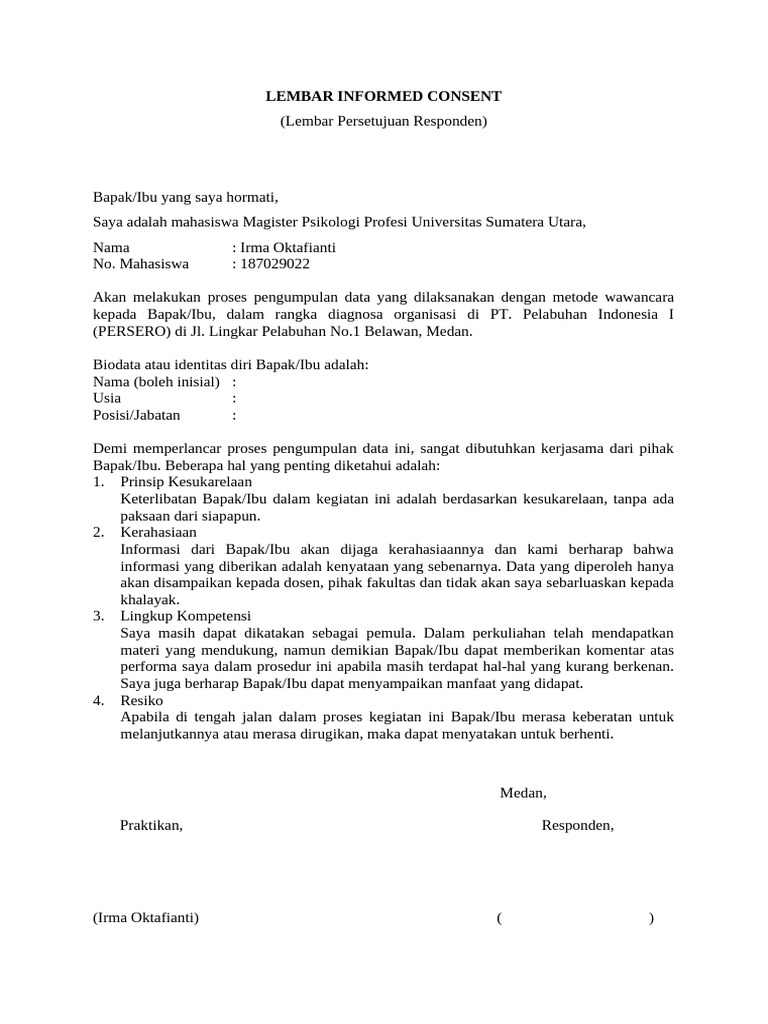 Informed Consent Organisasi | PDF