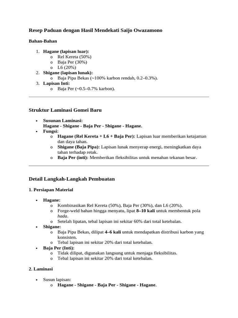 Resep Paduan Dengan Hasil Mendekati Saijo Owazamono | PDF