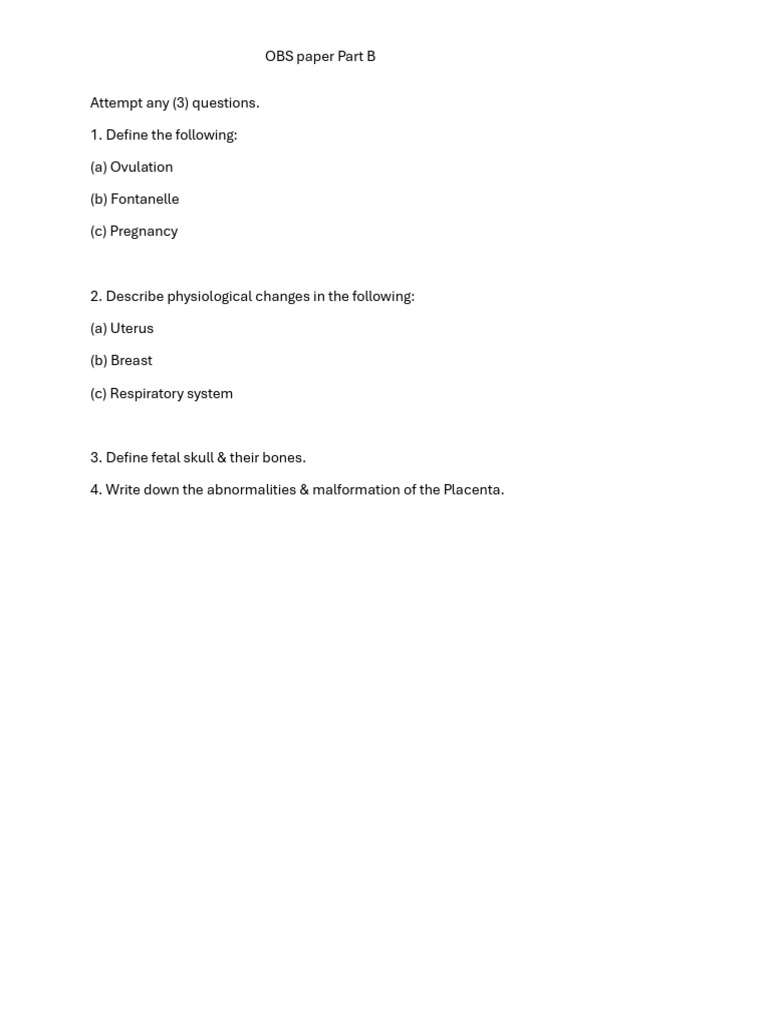 OBS Paper: Ovulation, Pregnancy, and More | PDF