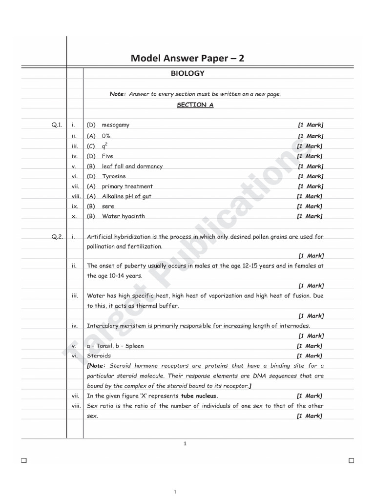 Merged Model Paper 2 To 4 Answer - Image - 6699251794410 | PDF