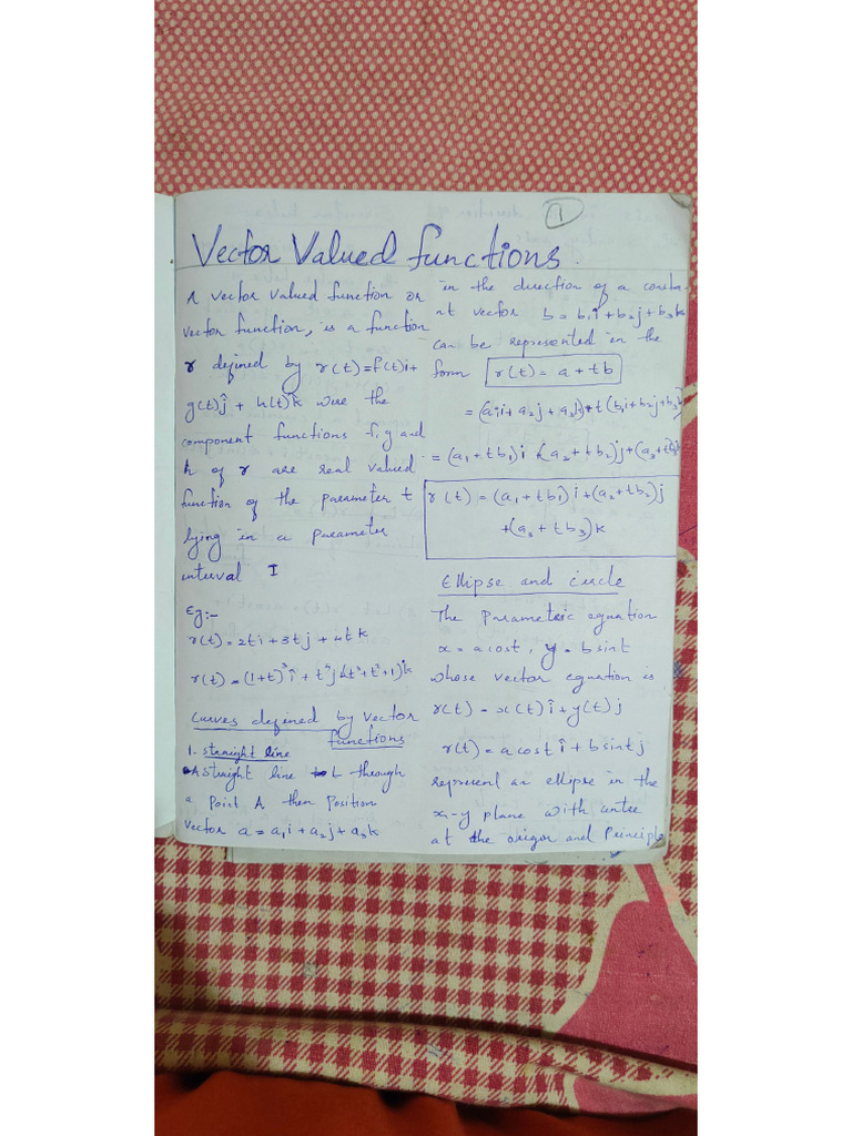 Vector Valued Functions | PDF