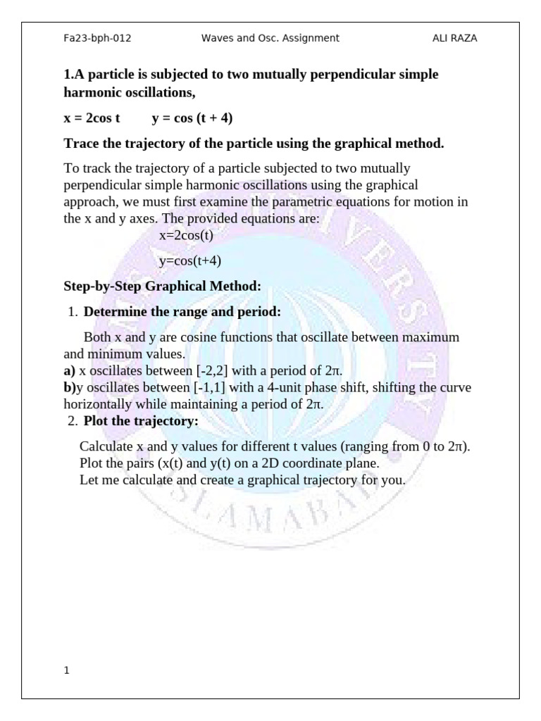 MUHAMMAD ALI RAZA | PDF | Phase (Waves) | Oscillation