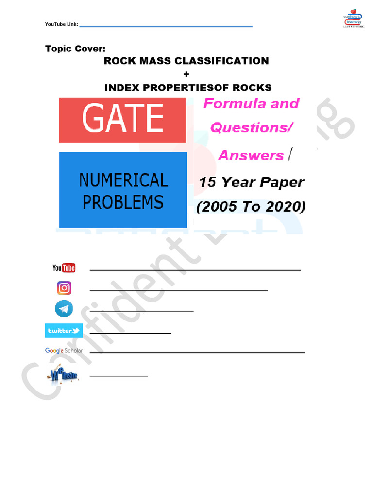 11C-Rock Mechanic (Rock Mass Classification) | PDF | Strength Of ...