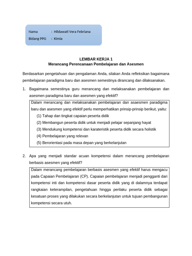 Mulai Diri LK - Hildawati Vera Febriana | PDF