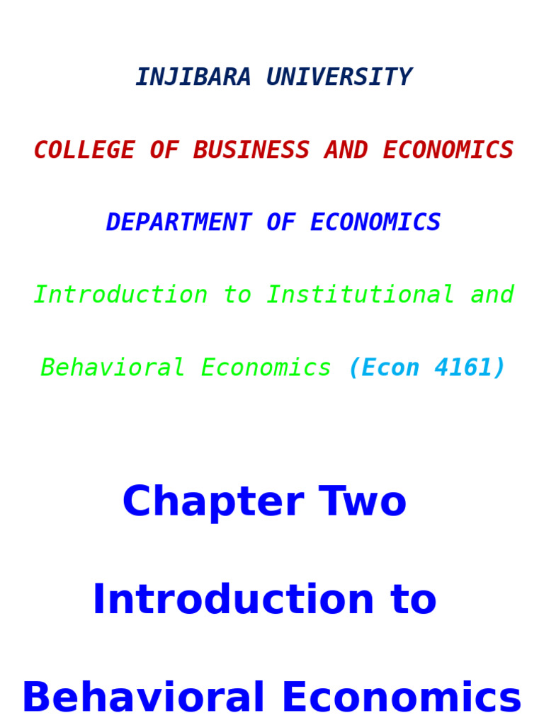 Introduction to Behavioral Economics | PDF | Behavioral Economics ...