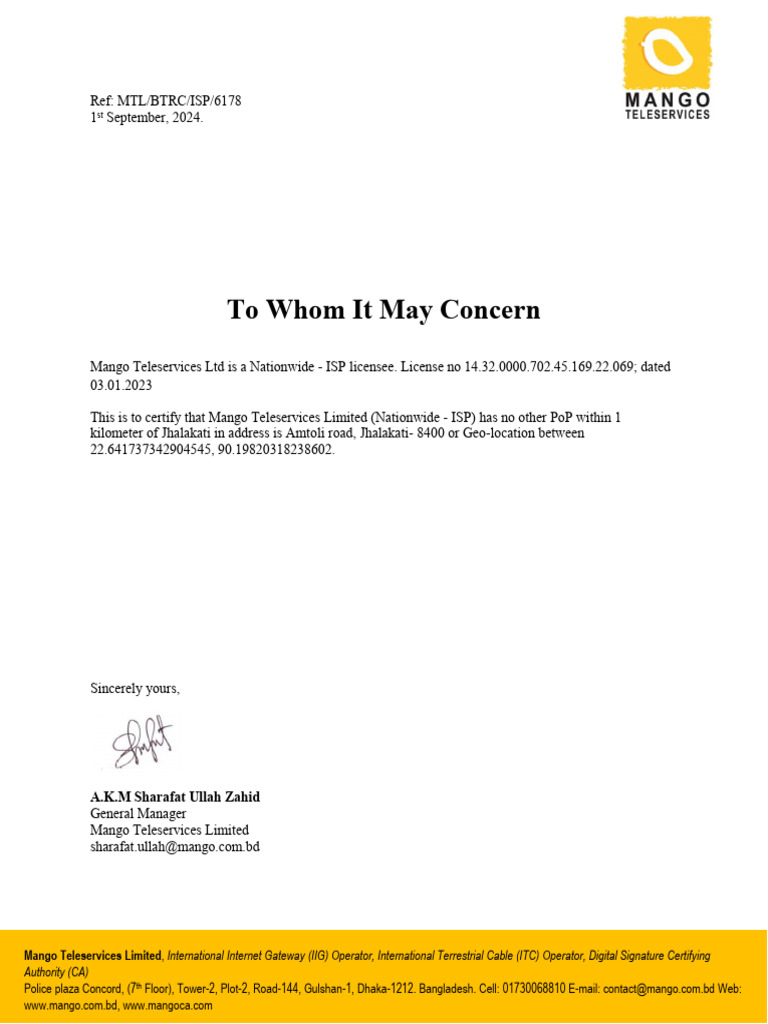 NOC For Jhalakati POP | PDF