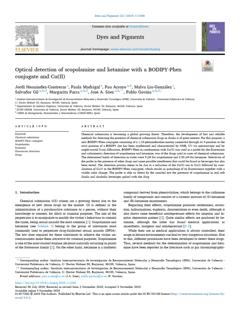 Optical Detection of Scopolamine and Ketamine | PDF | Absorption ...