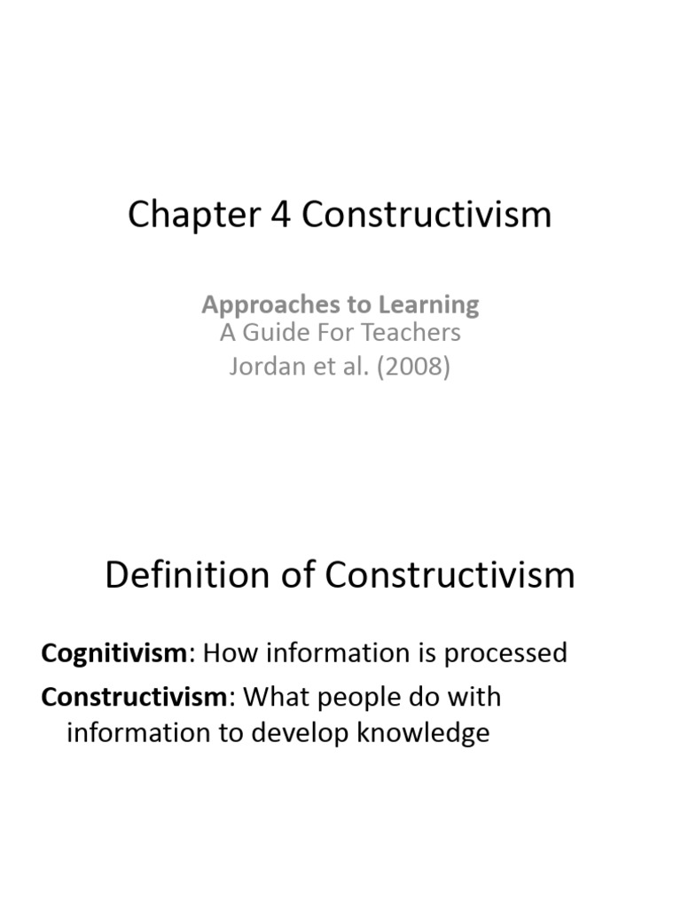 Chapter 4 Constructivism | PDF | Constructivism (Philosophy Of Education) | Behavior Modification