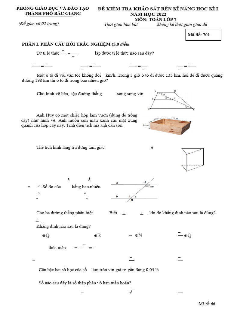 KH o Sát Gi A Hki Toán 7 23.23 | PDF