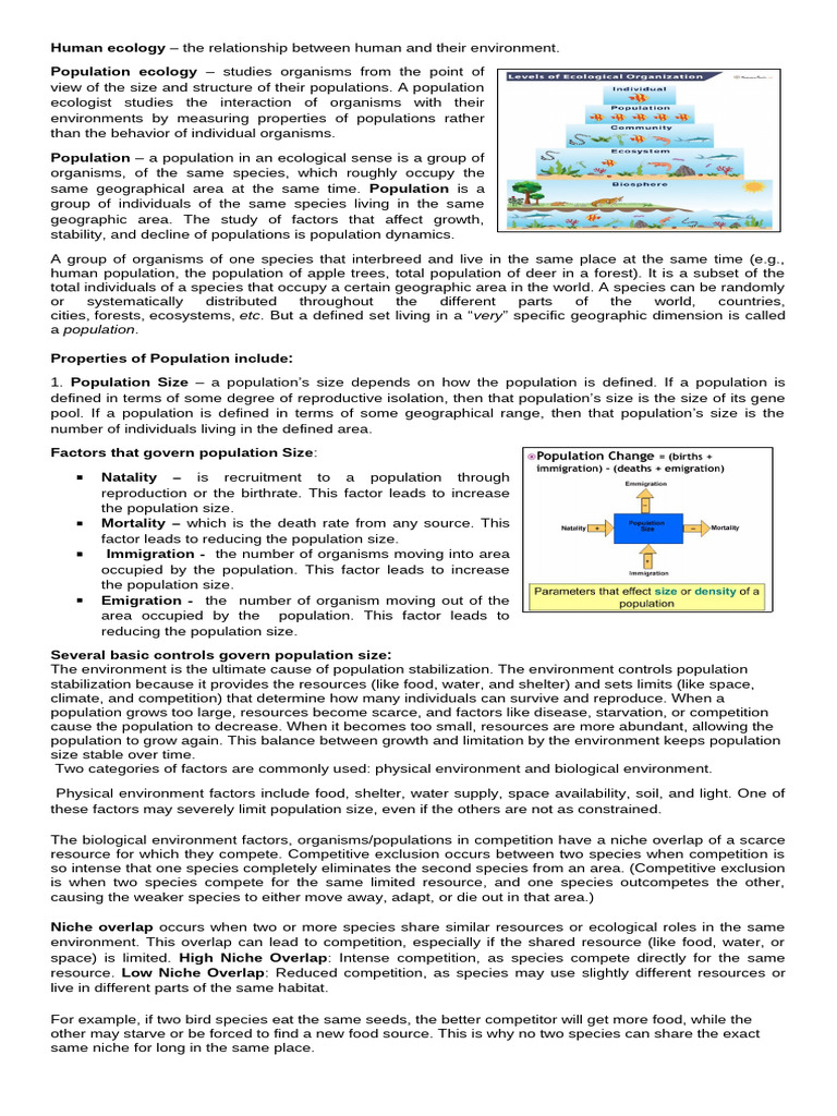 Reviewer For Final Exam Environmental Science | PDF | Ecological Niche | Benthic Zone