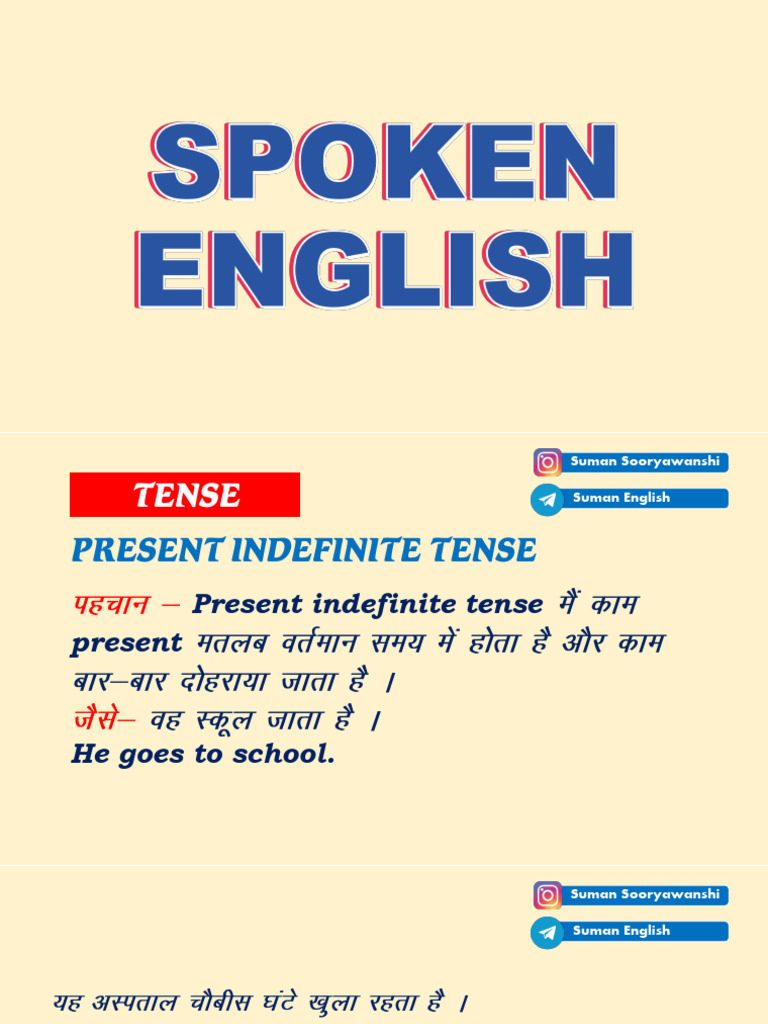02662947a5335-Spoken English Beginner Tense Class 01 | PDF | Verb ...