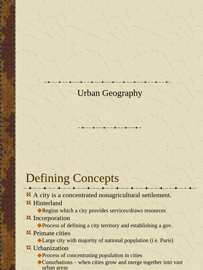 Introduction To Urban Geography | PDF | Urbanization | Urban Geography