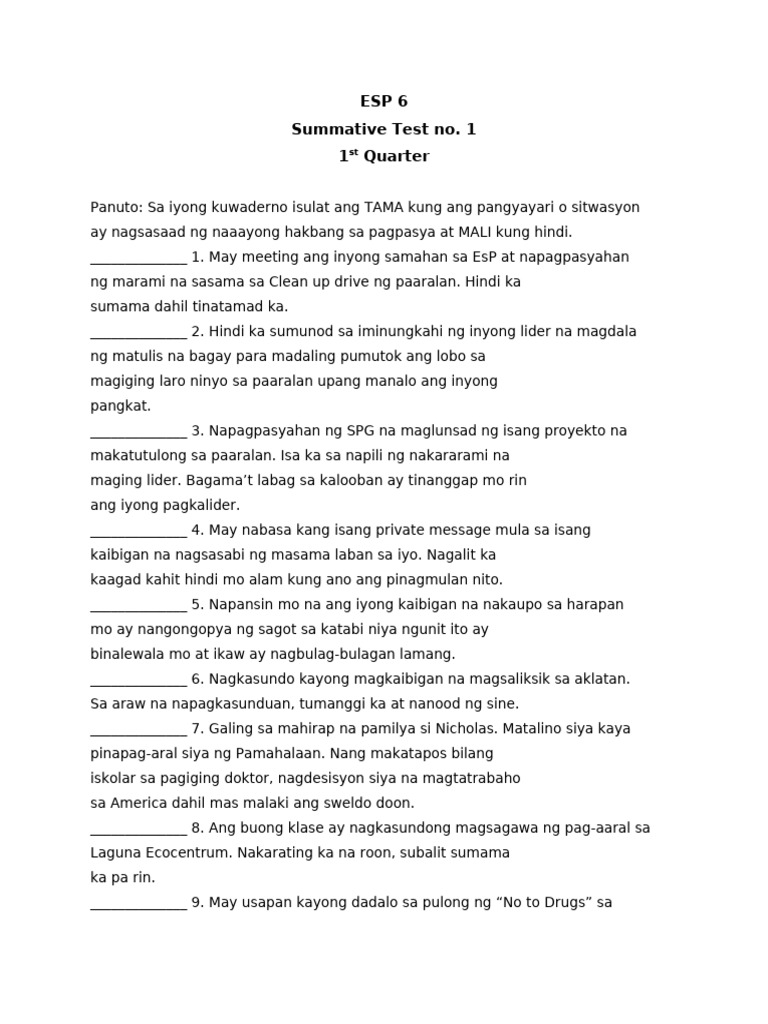 Esp 6 ST1, ST2, ST3, ST4 | PDF