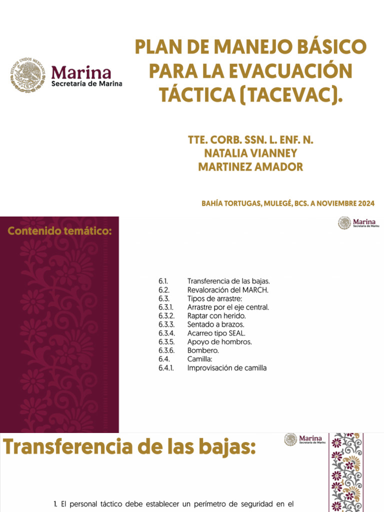 6. Plan de Manejo Básico Para La Evacuación Táctica (Tacevac) | PDF