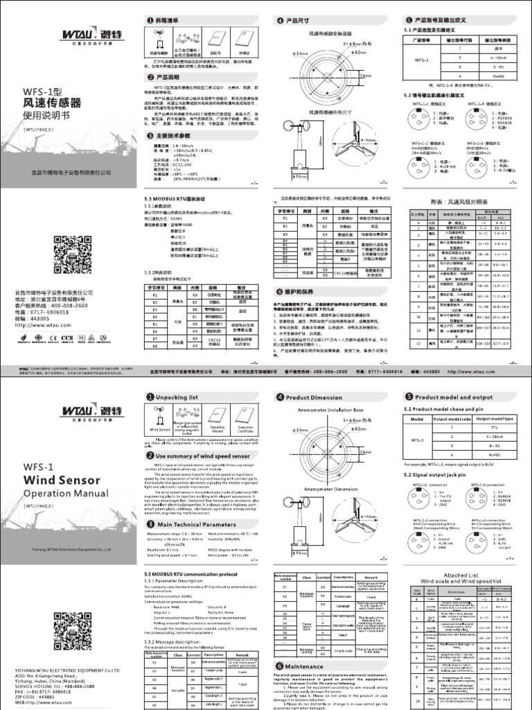 Instructions For WTF-1 Anemometer | PDF