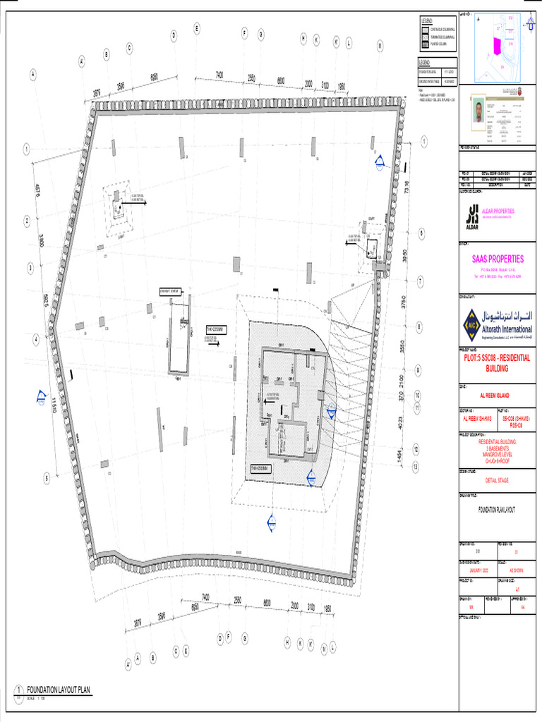 Foundation Layout Plan for Residential Building | PDF