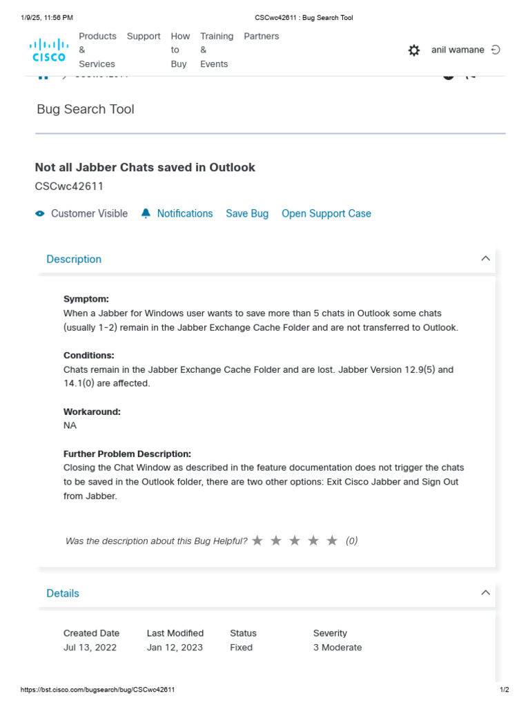 CSCwc42611 - Bug Search Tool | PDF | Microsoft Outlook | Internet
