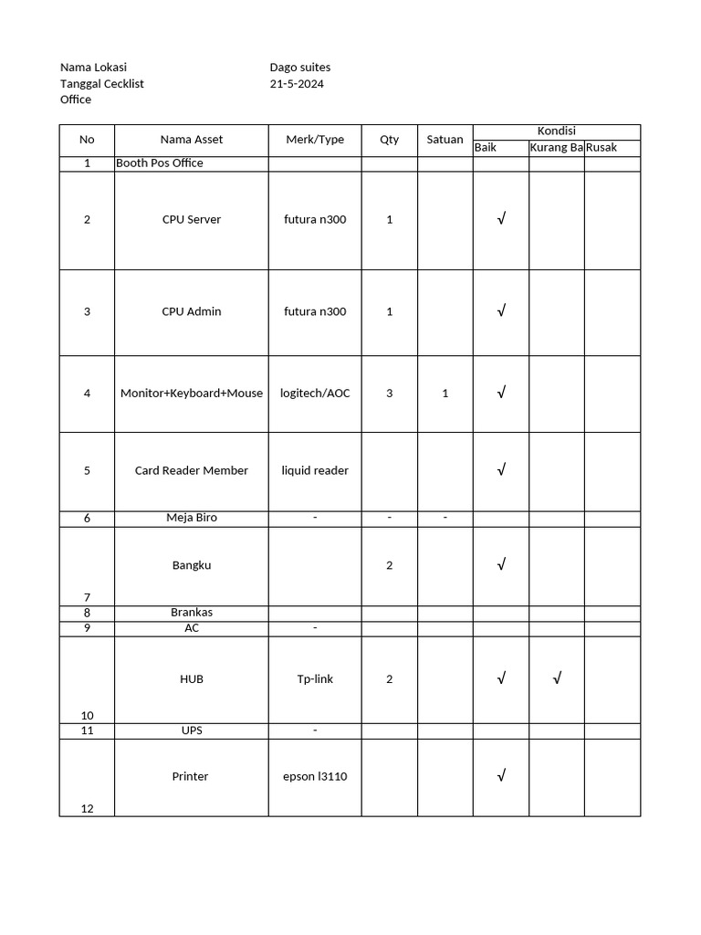 Check Lis Asset | PDF