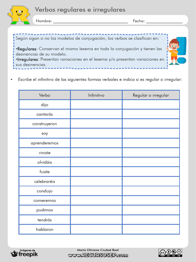 Verbos Regulares e Irregulares en Español | PDF