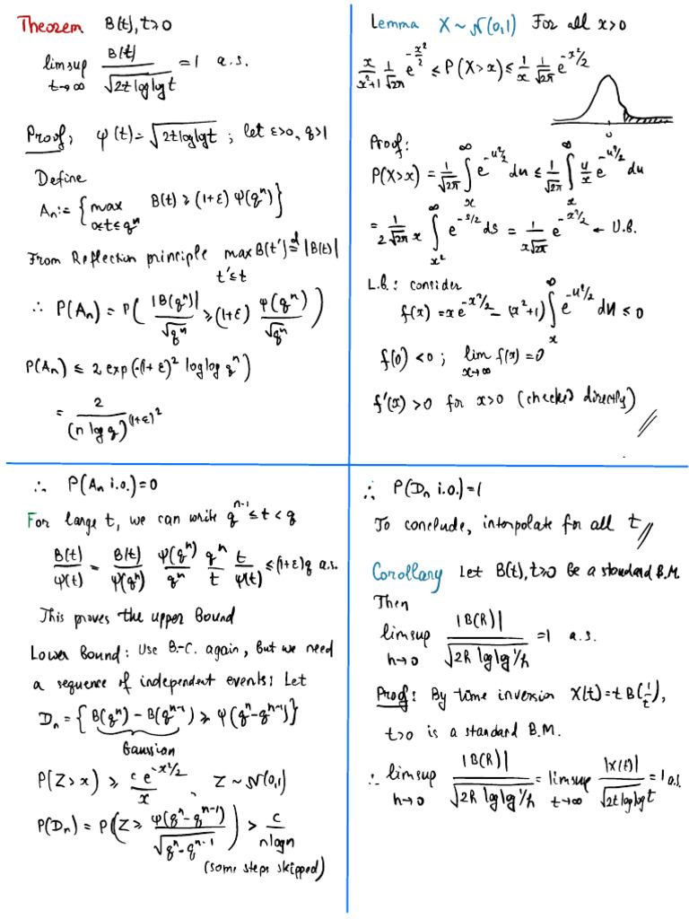 620-24 Lec. 27. Proof of LIL. Donsker's Invariance | PDF