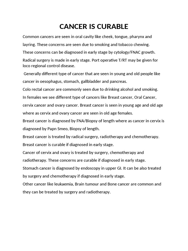 Cancer Is Curable | PDF