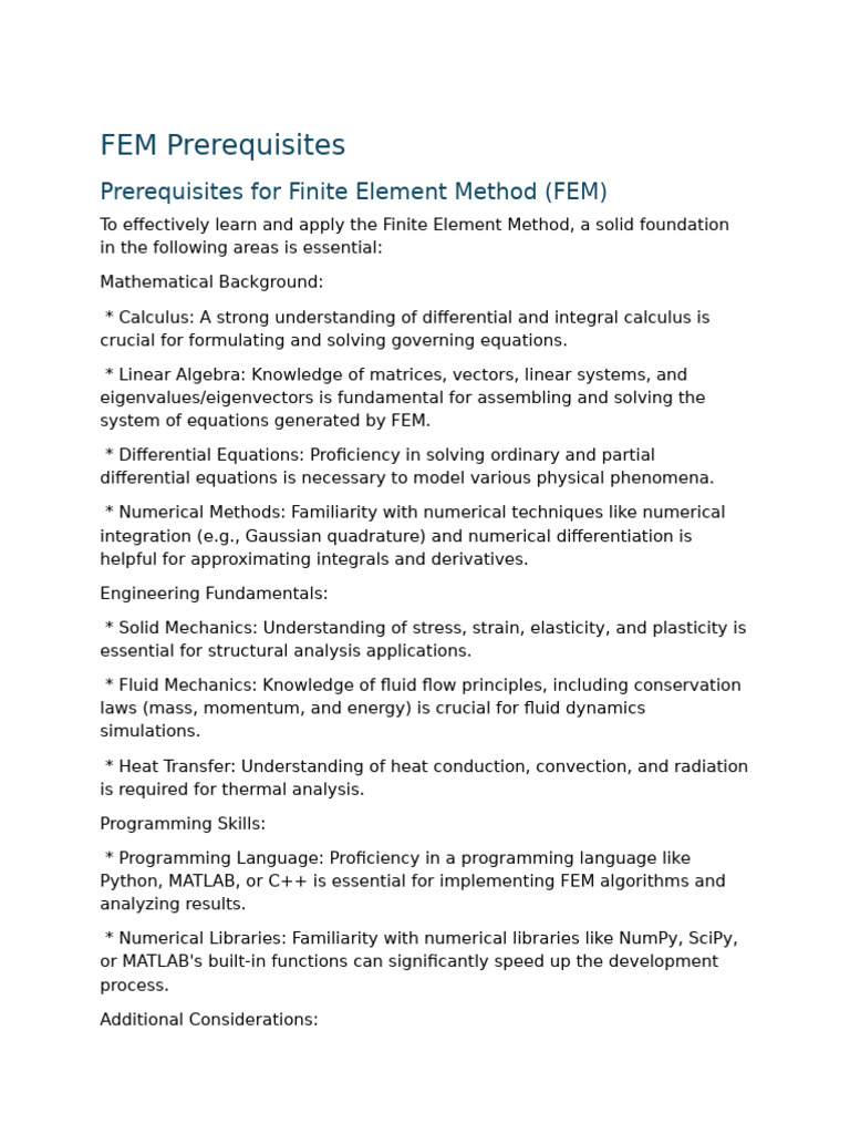 FEM Chat | PDF | Finite Element Method | Numerical Analysis