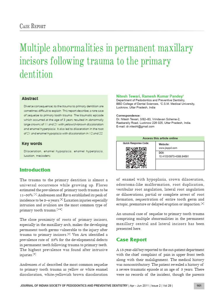 Multiple Abnormalities in Permanent Maxillary.16 | PDF | Tooth Enamel ...