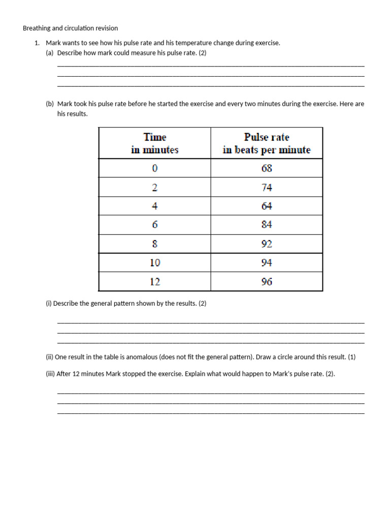 Breathing and Pulse Rate Analysis | PDF | Heart Rate | Heart