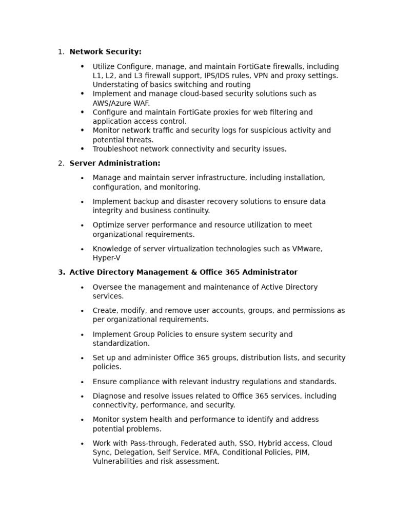 JD System Administrator L2 | PDF | Security | Computer Security