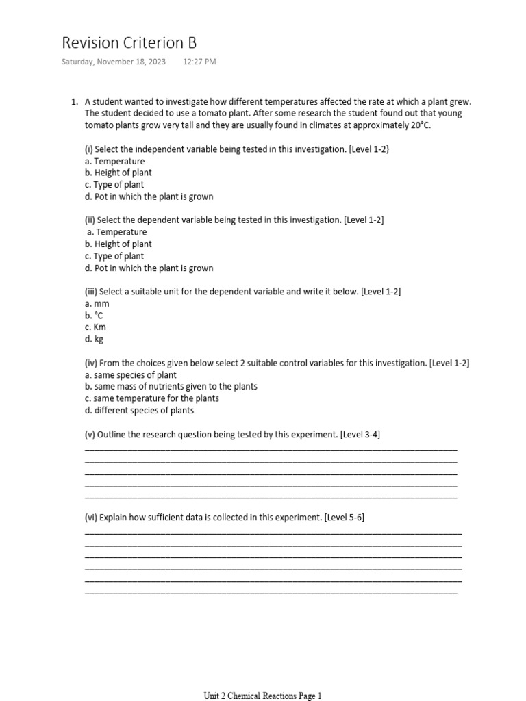 Crit B Revision | PDF