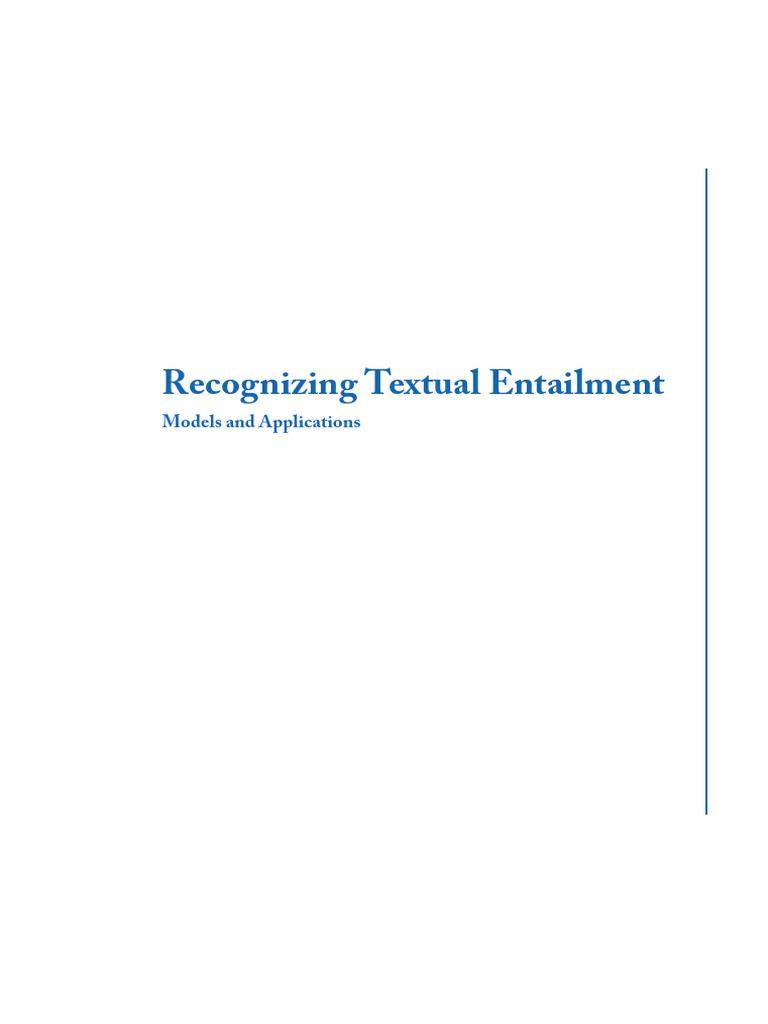 Ido Dagan - Et Alii - Recognizing Textual Entailment | PDF | Logical Consequence | Inference