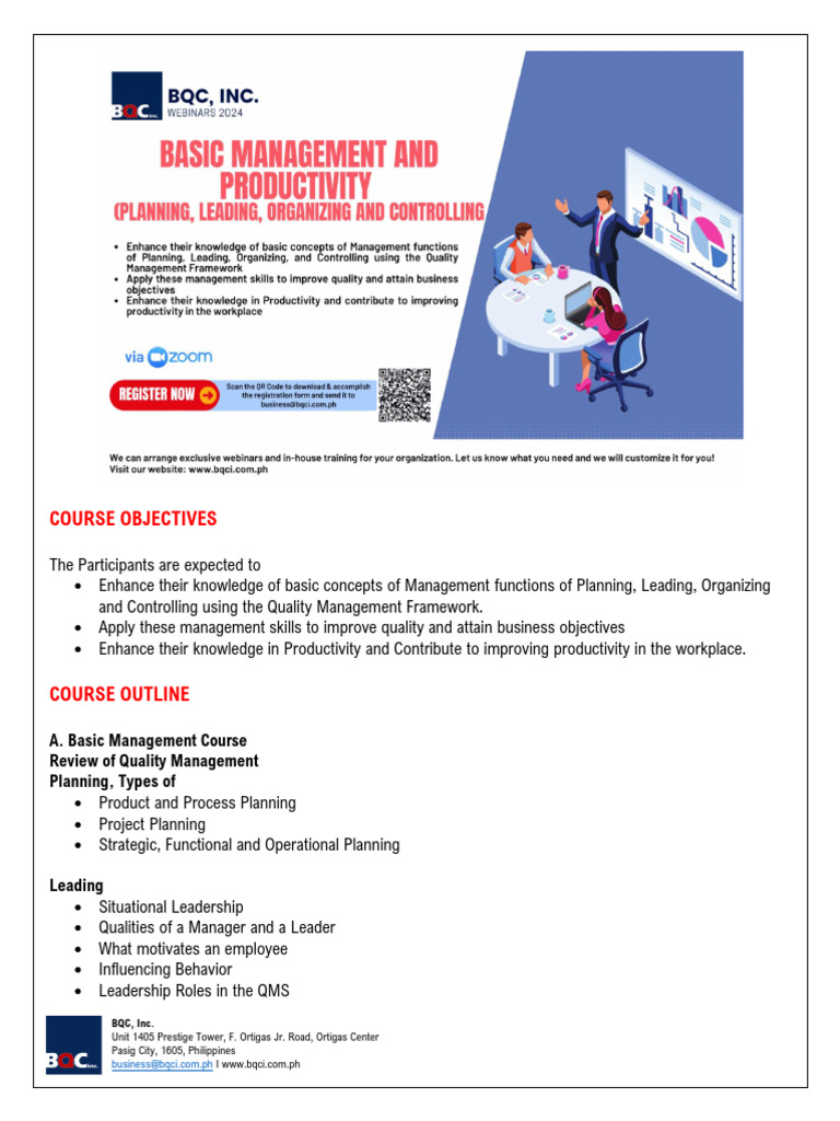 Basic Management and Productivity 2 | PDF